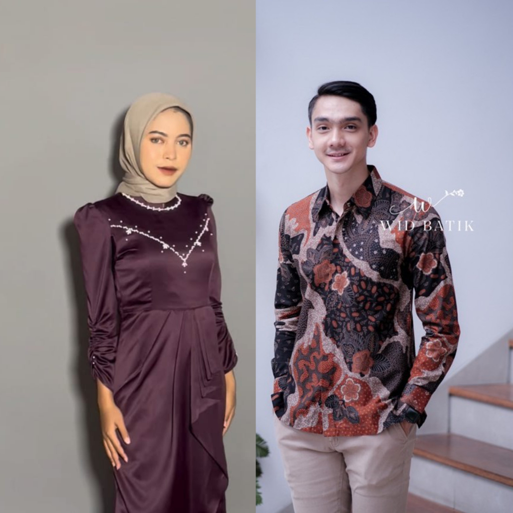 Couple Batik Rashiqa dress Karisma Celline Slimfit Eid aesthetic party ...