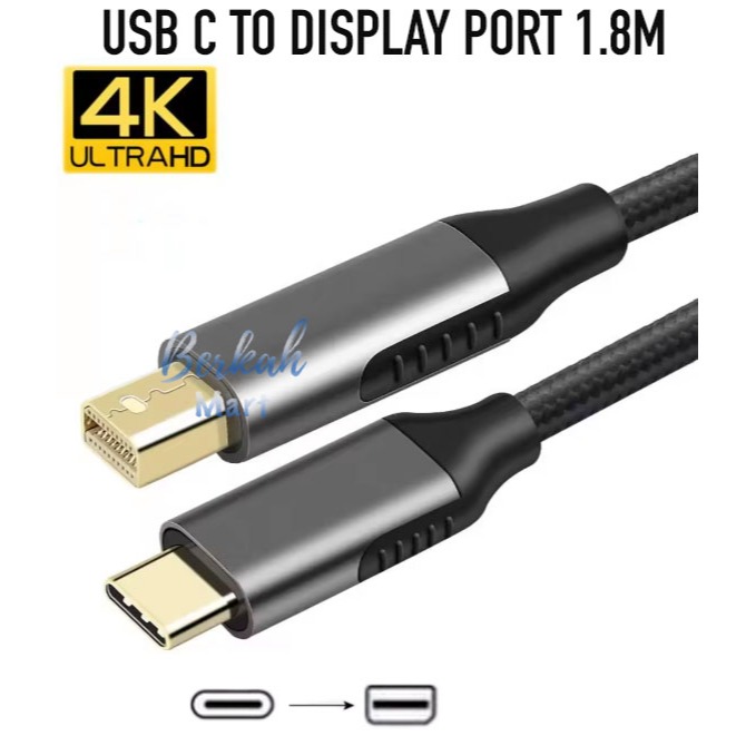 LAYAR 1.8m Usb C To Display Type-C To Mini DP Cable Port Wide Screen 4K ...