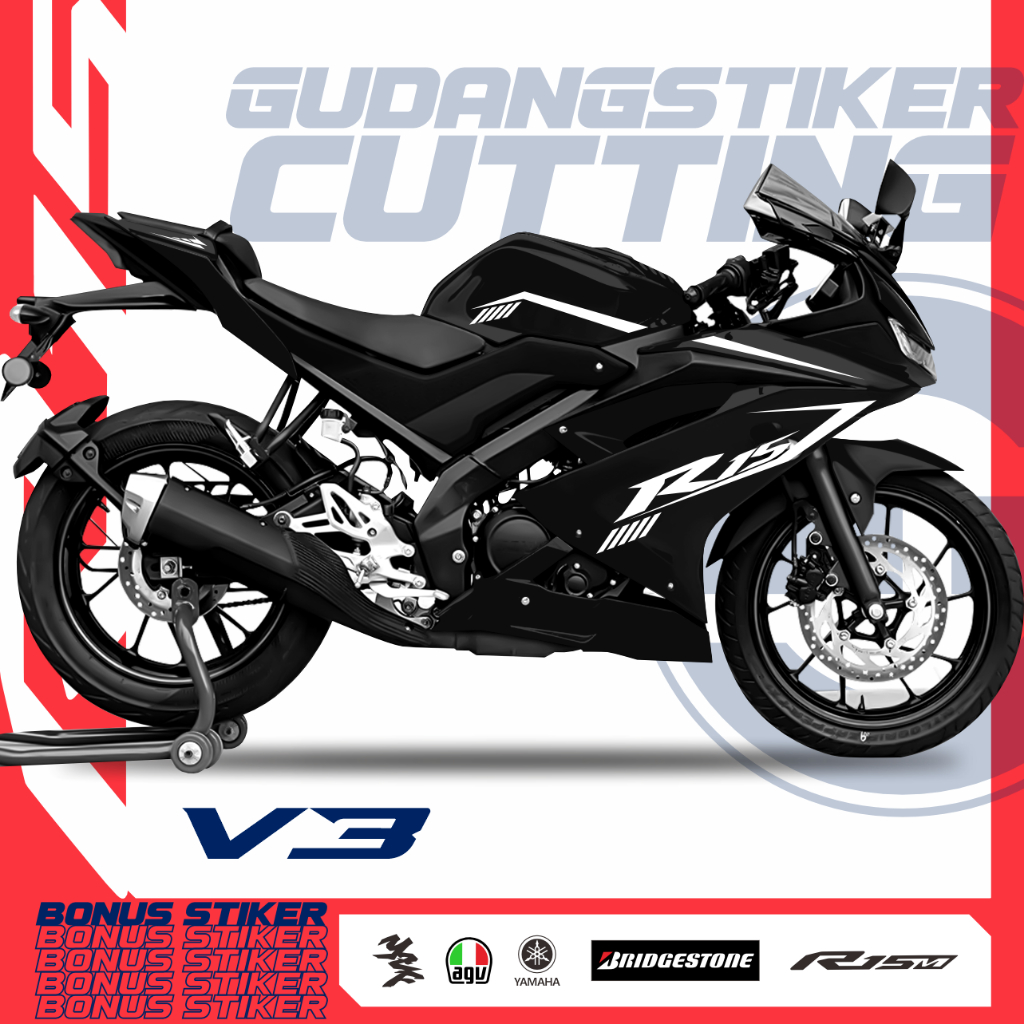 Striping YAMAHA R15 V3 STICKERS SKOLET LIS YZF SIMPLE STICKER | Shopee ...