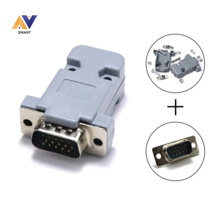 15 PIN VGA SOLDER CABLE JACK / MALE / FEMALE CABLE HEAD CONNECTOR ...