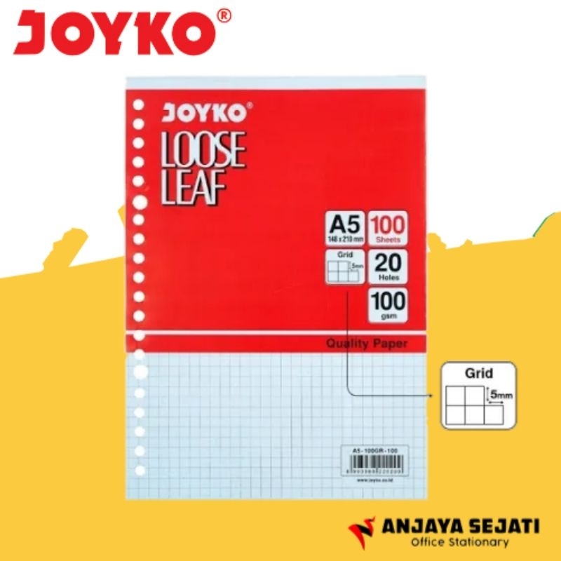 Loose Leaf Joyko A5 Box/Grid contains 100 sheets | Fill the Binder ...