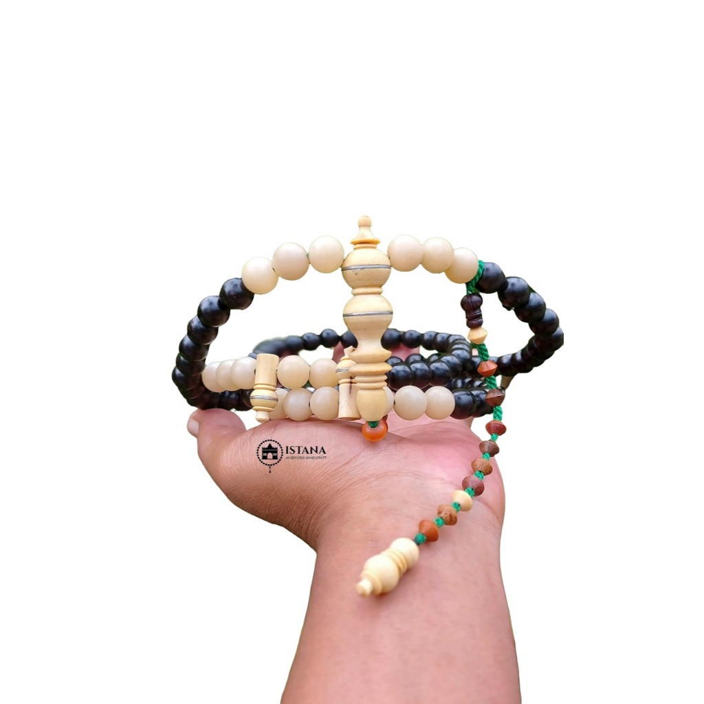 KAYU Moringa Wood Rosary Combination of Iboi Fruit Size 10mm Neat Round ...