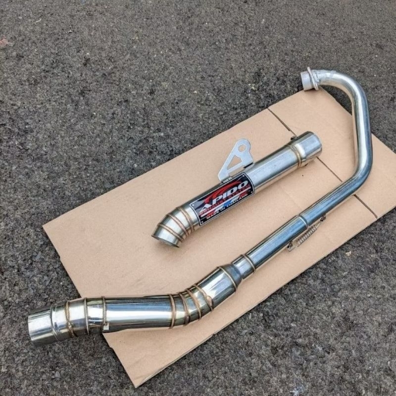 Full set Apido SUPER OPEN exhaust pipe skygo 125 150 Rusi_TC Bajaj Tmx ...