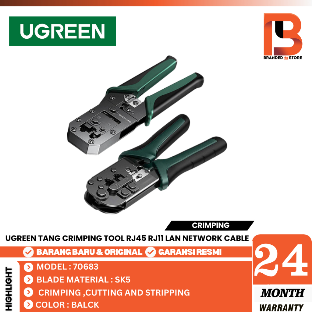 Ugreen CRIMPING TOOL PLIERS RJ45 RJ11 LAN NETWORK CABLE 6P 8P 10952 ...