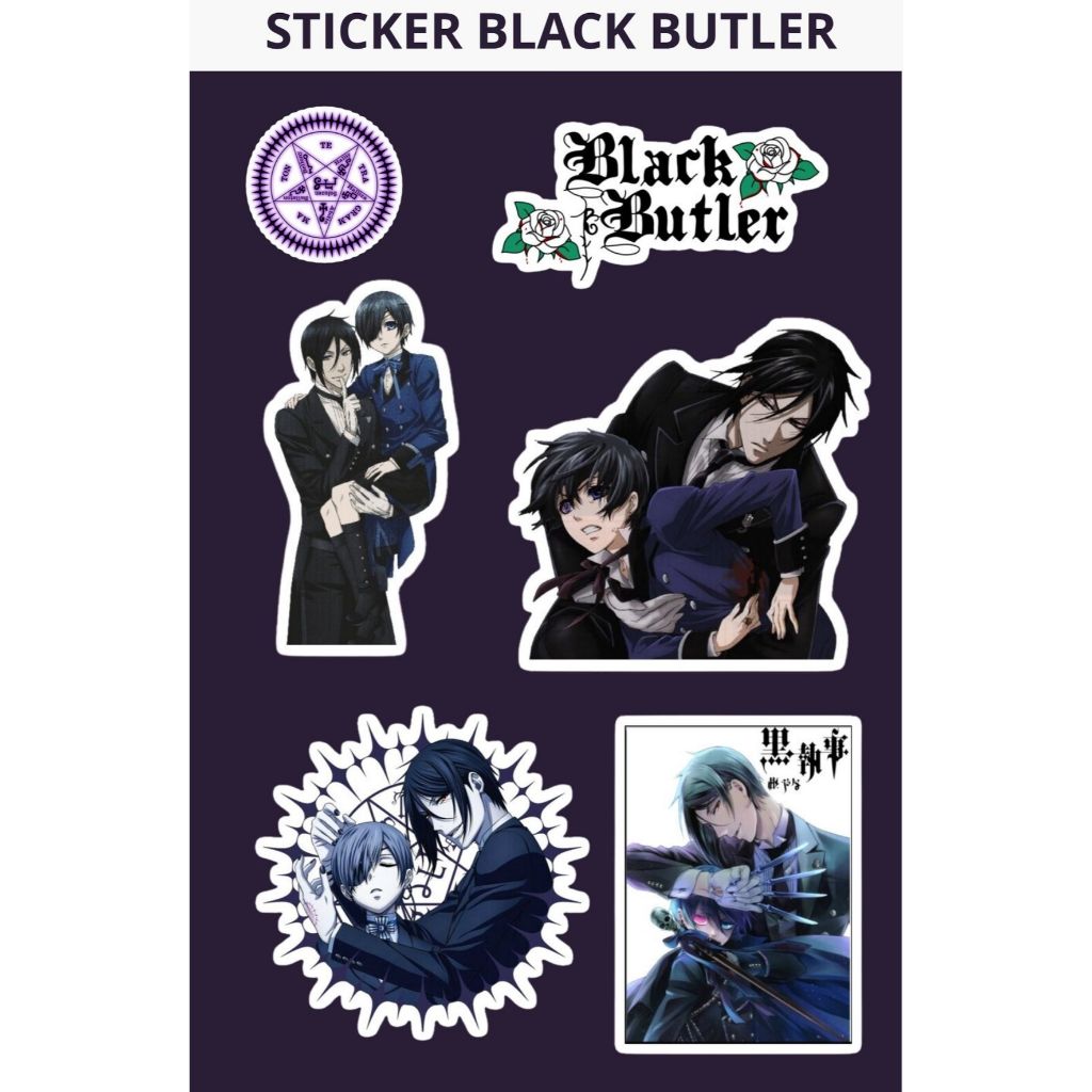 HP Black BUTLER Sticker, Japanese cartoon anime, aesthetic cute Sticker ...