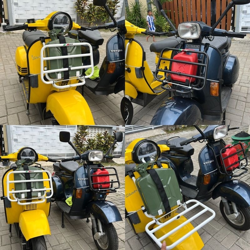 PUTIH HITAM Vespa front rack front rack Fa italy model Jerry Can ...