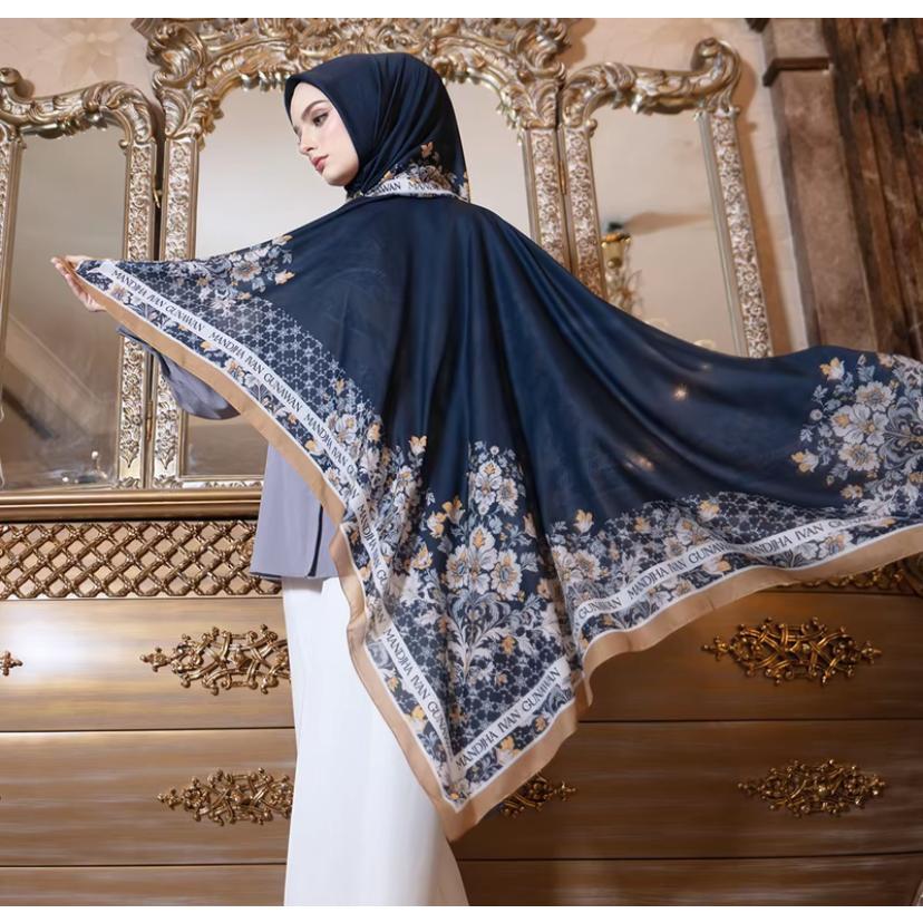 Evelyn Navy Scarf Mandjha Rectangular Hijab Ivan Gunawan Kingdom Of ...