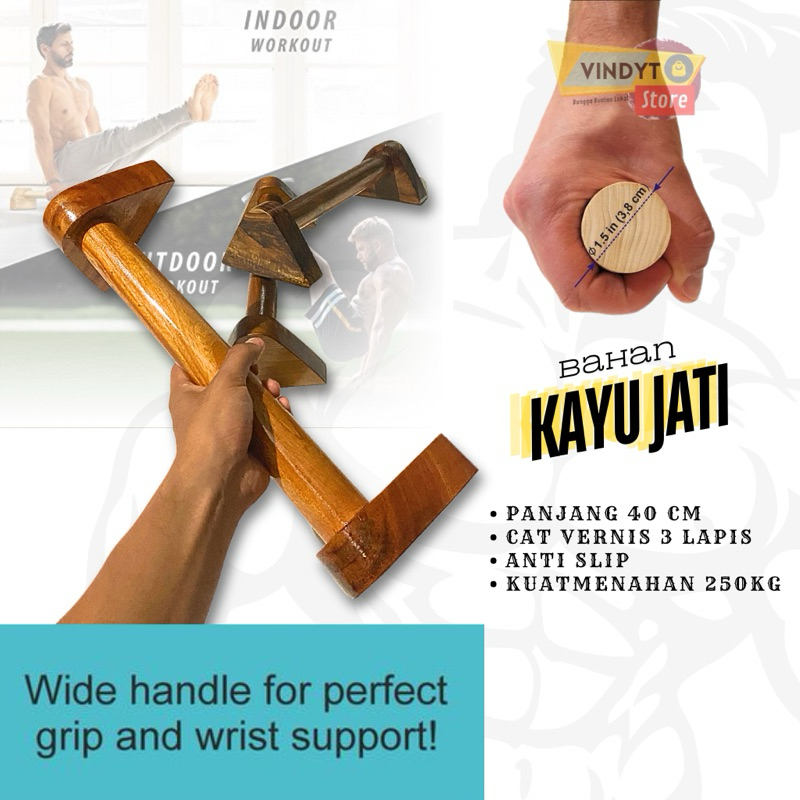 Parallelettes Wooden Bar Calisthenics Workout Equipment Bar Assisted ...