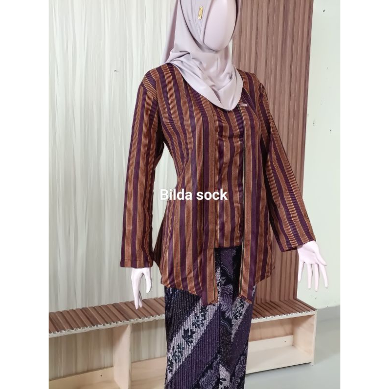 Traditional top, lurik kebaya, kutubaru kebaya, traditional clothes | Shopee Malaysia