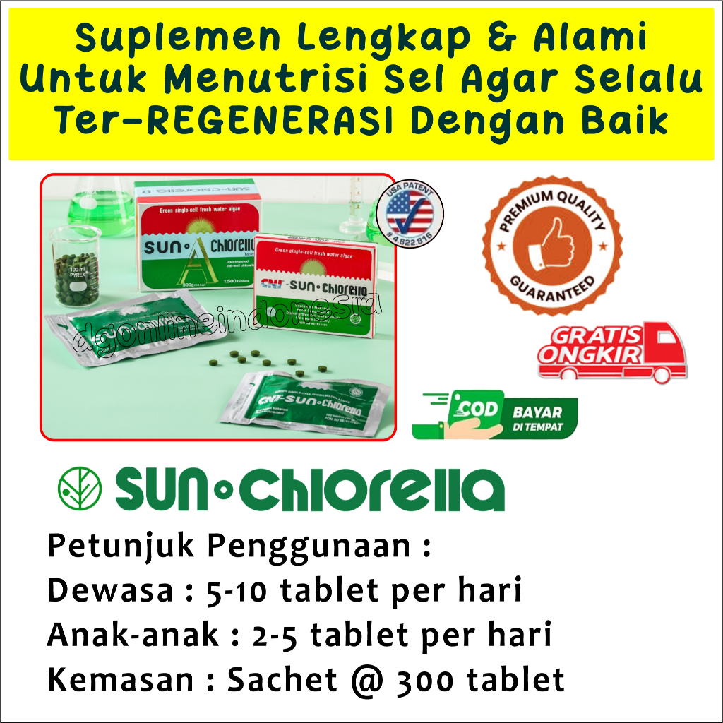 Sun Chlorella CNI = 150 tablets and 300 tablets = Optimal Cell ...