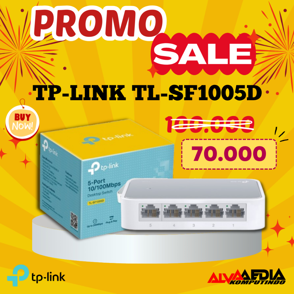 Switch Hub 5 Ports 10/100Mbps TP Link TL-SF1005D Desktop Switch Original | Shopee Malaysia