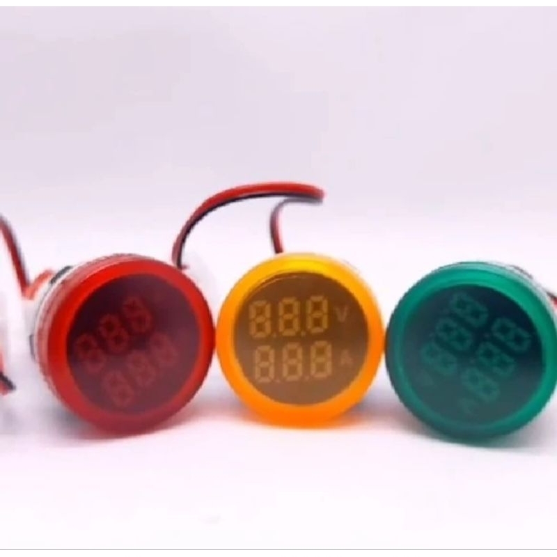 Pilot Lamp with Volt + Amper meter 22mm 220VAC | Shopee Malaysia