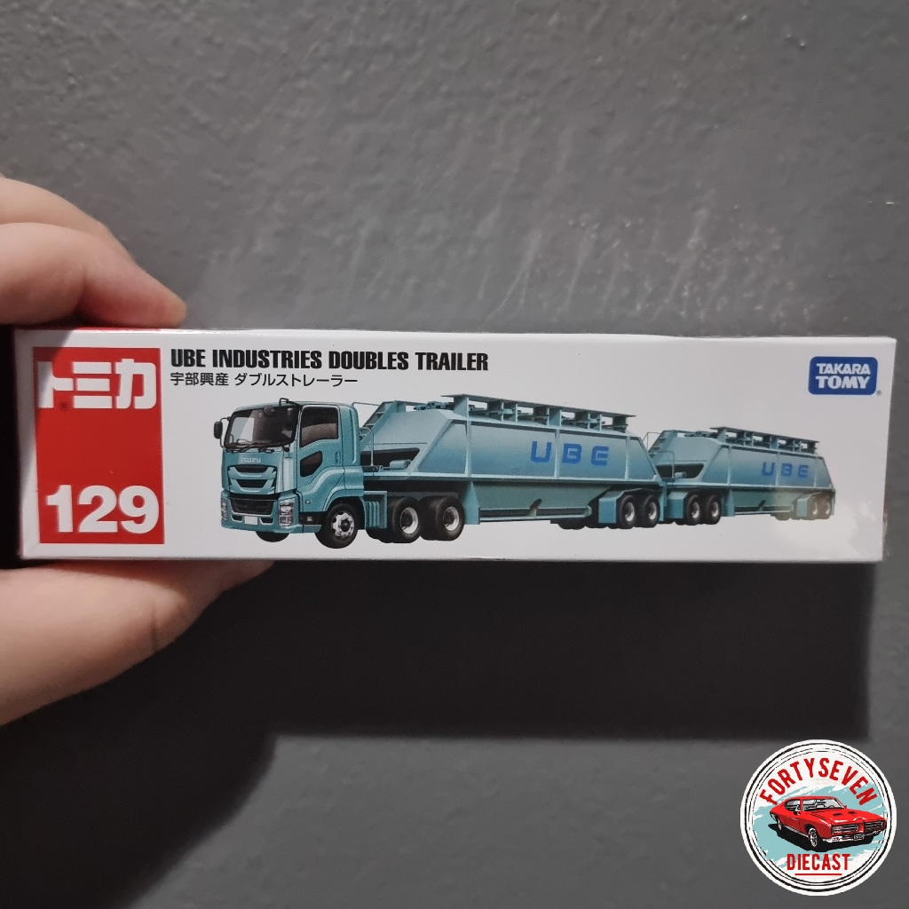 Tomica Long UBE Industries Double Trailer No. 129 trucks | Shopee Malaysia