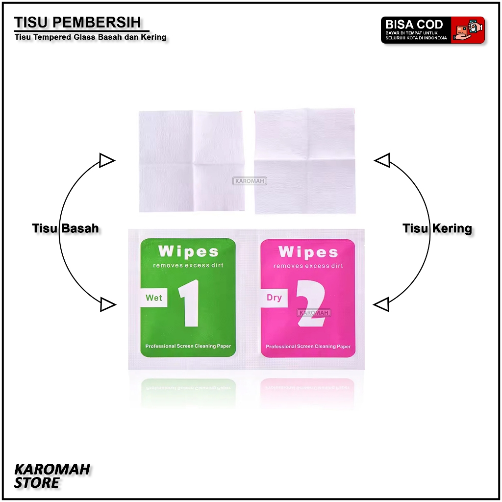 HP LAYAR Wet And Dry Tempered Glass Screen Tissue Cell Phone Screen ...