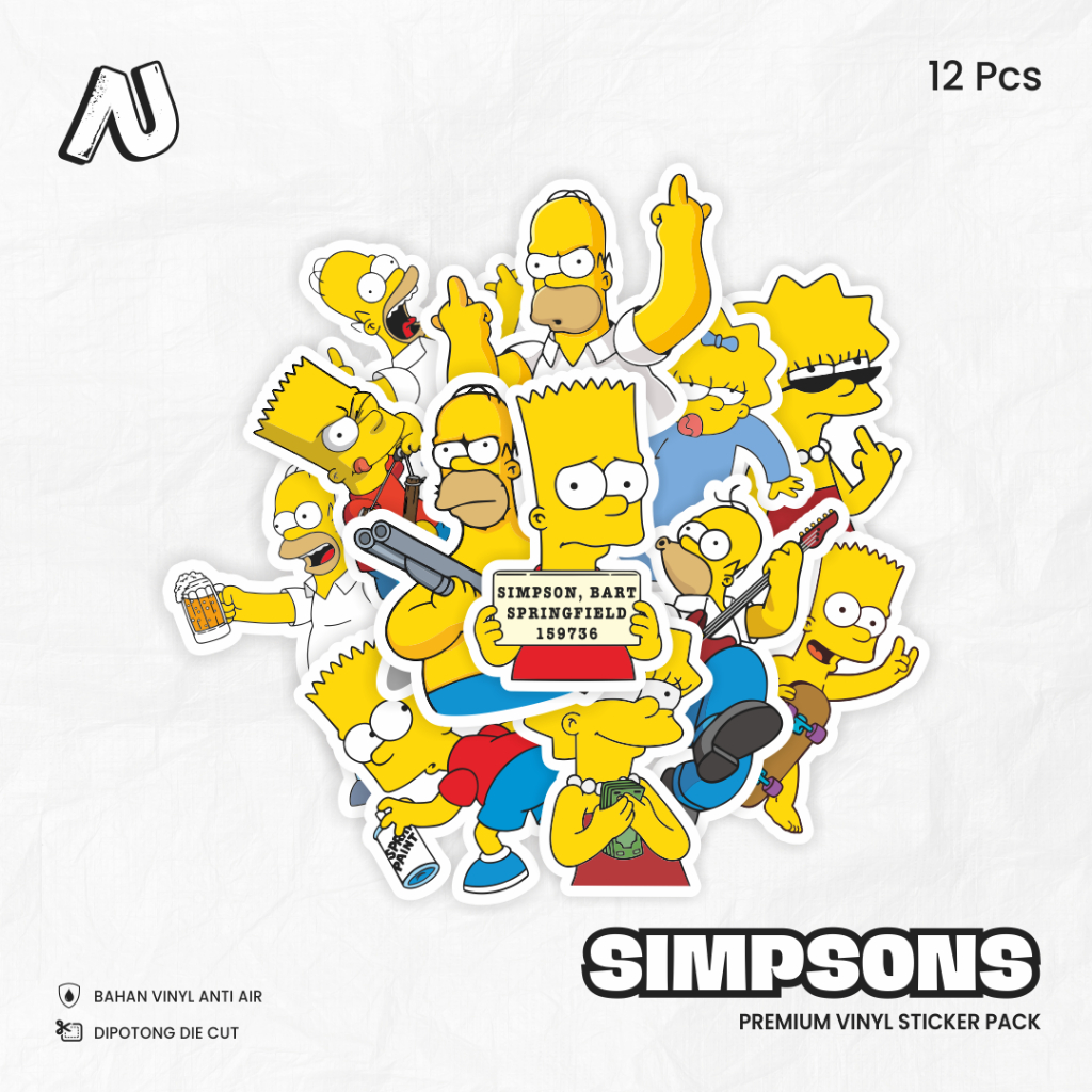 Sticker Pack Simpsons Vinyl Sticker Waterproof Aesthetic Laptop ...