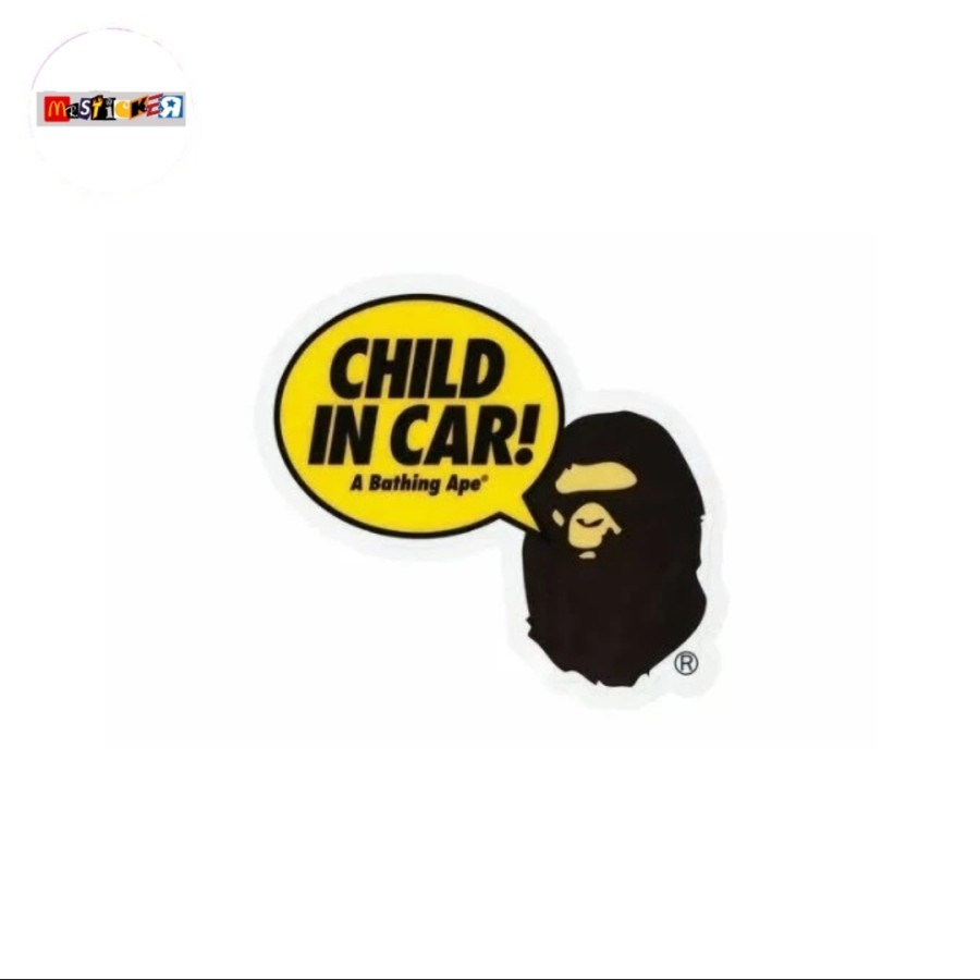 Sticker a bathing ape bape Child in Car sign diecut JDM streetwear ...