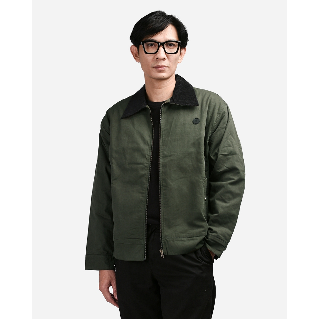 HITAM Warning Clothing - Elden Boxy Work Army & Black Canvas Jacket ...