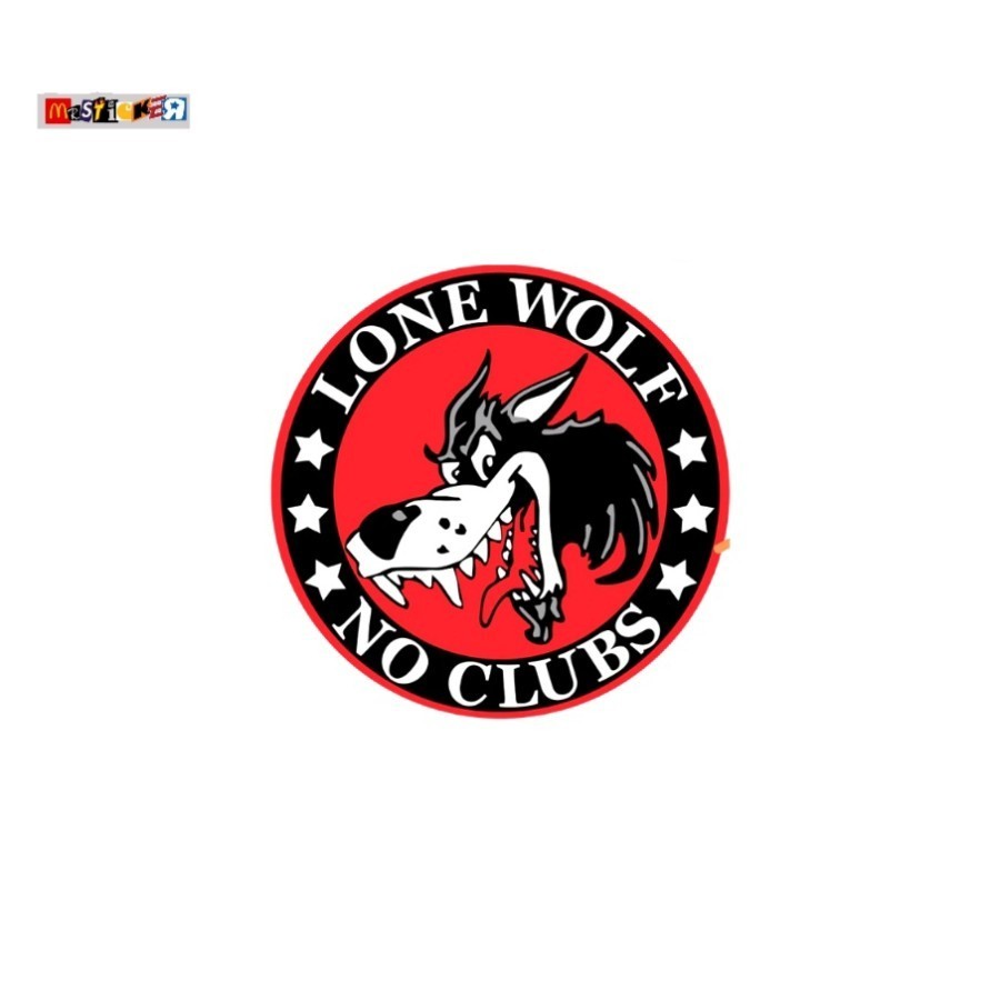 Lone Wolf sticker No Clubs logo rounded FTW sticker | Shopee Malaysia