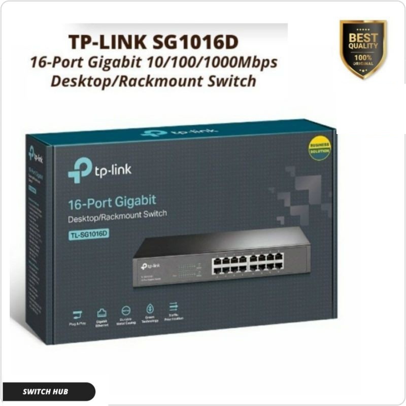Tp-link TL-SG1016D TPLINK 16 Port Gigabit Desktop/Rackmount Switch Hub ...