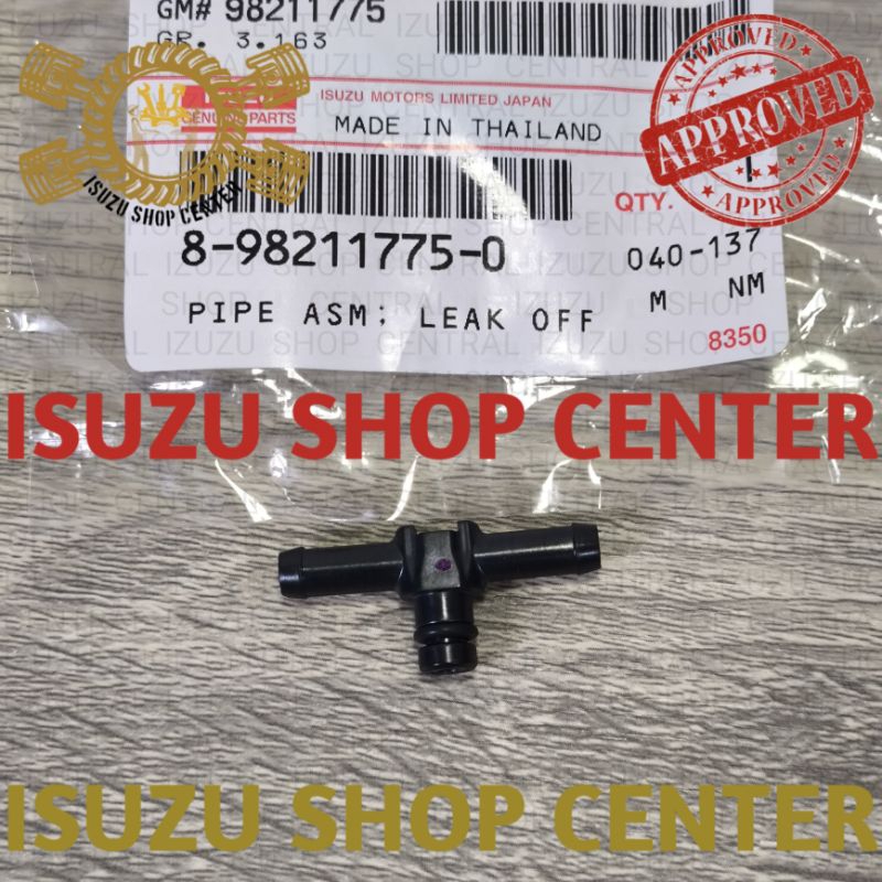 Pipe LEAK NOZZLE INJECTOR LETER T ISUZU DMAX MUX 4JJ 4JK RZ4E 3000CC ...