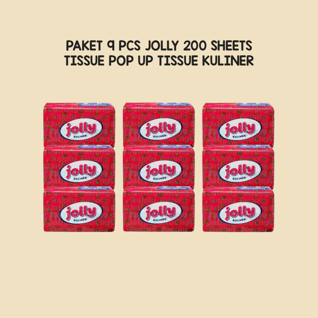 (9 Pack) Jolly Pop Up Culinary Tissue 200 sheets 2 ply Dining Table ...