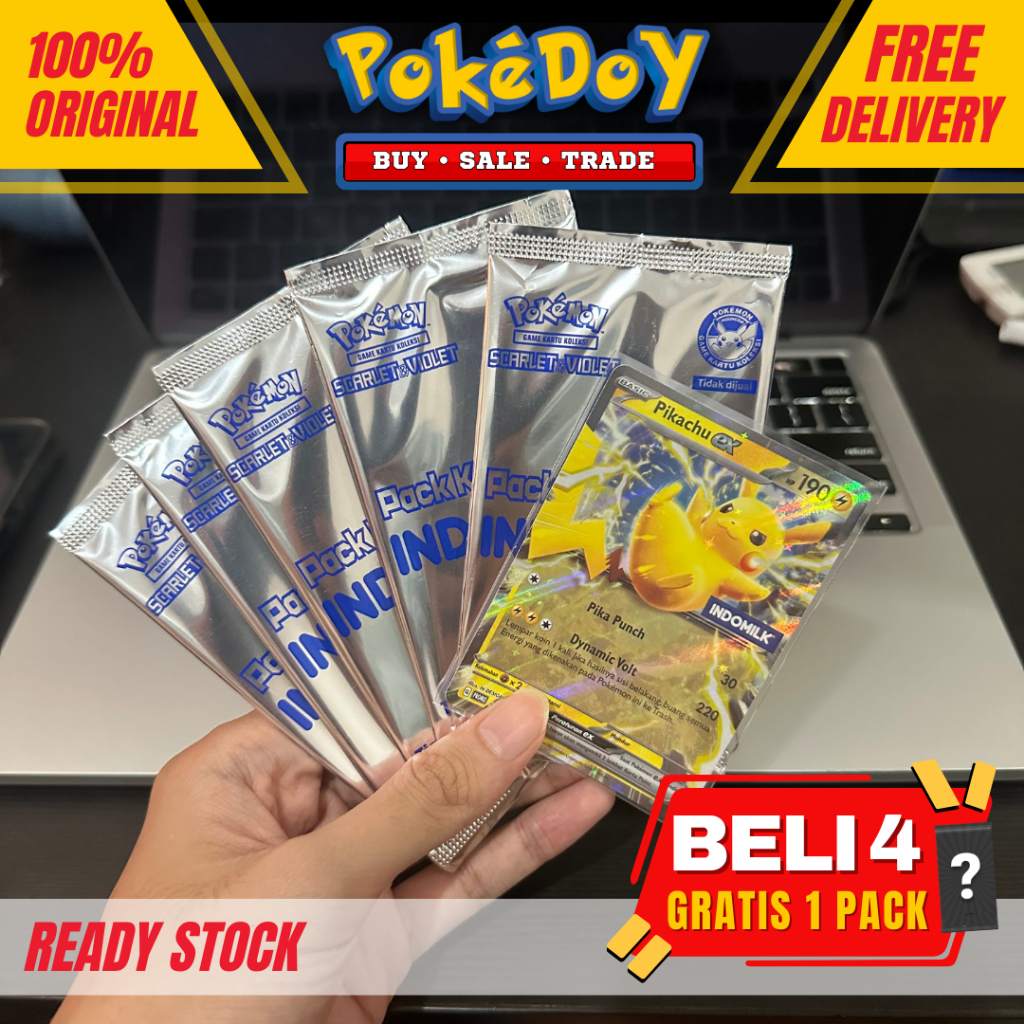 Pokemon Booster Pack TCG Card Original Promo Choki Indomilk Indofood ...