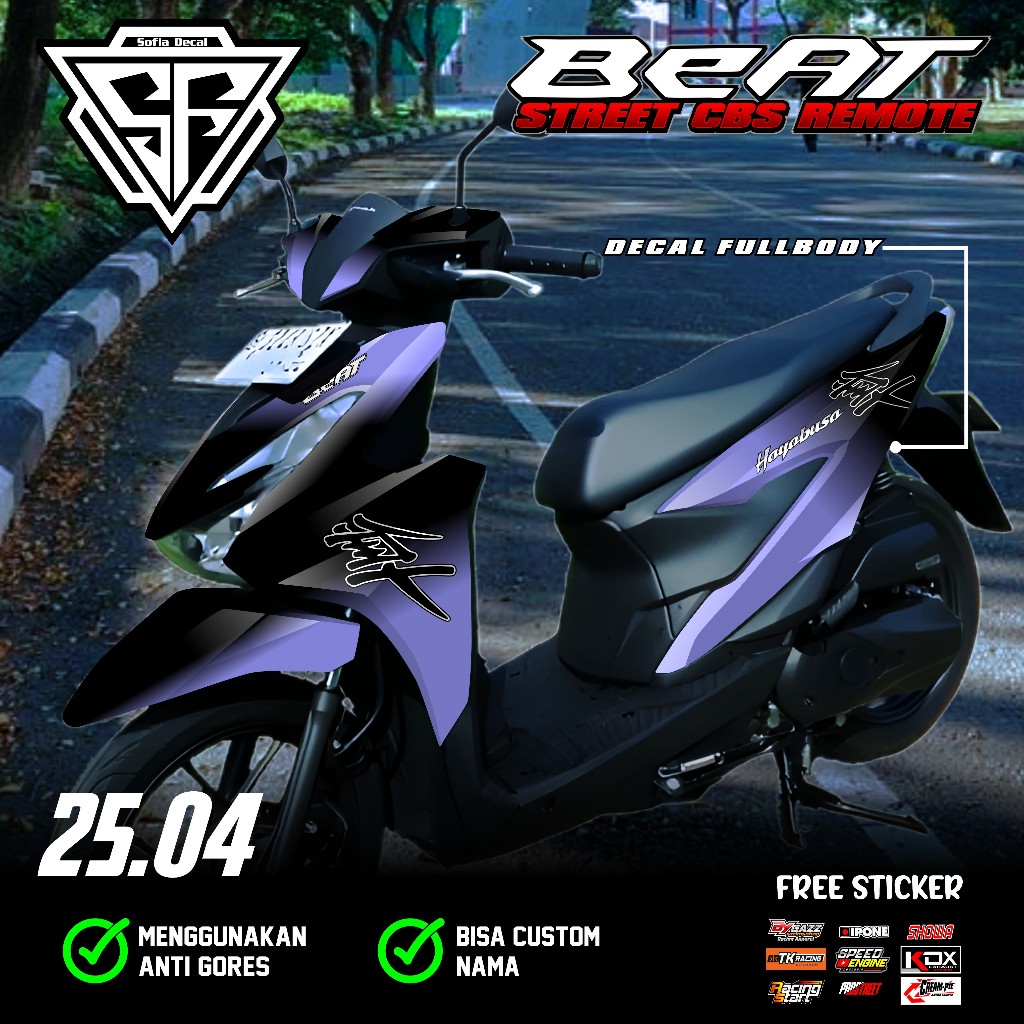 Honda Beat CBS STREET Smart Key Remote Fullbody Sticker Decal Beat ...