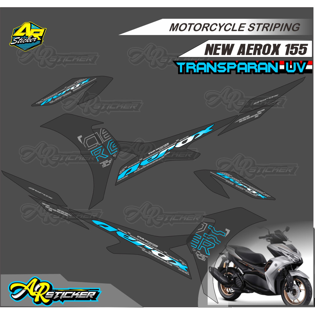 Aerox New 155 Sticker Striping Premium Transparent Material | Shopee ...