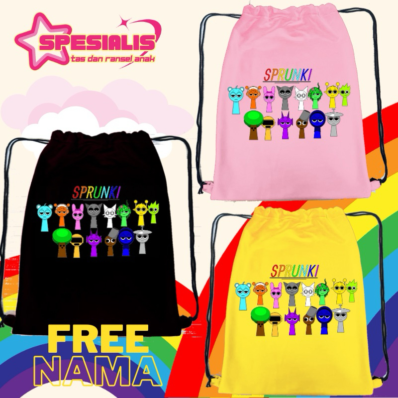 Sprunki BOYS AND GIRLS DRAWER BAGS FREE NAME PRINTING | Shopee Malaysia