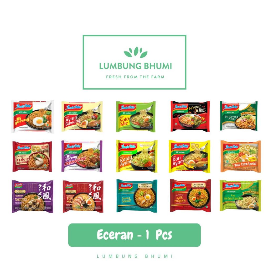 Indomie All Variant Flavored Noodles 1 Pcs - Lumbung Bhumi | Shopee ...