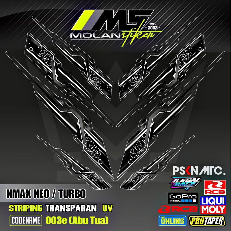 HITAM Decal Sticker Striping Transparent Variations Uv Nmax Neo & Nmax ...
