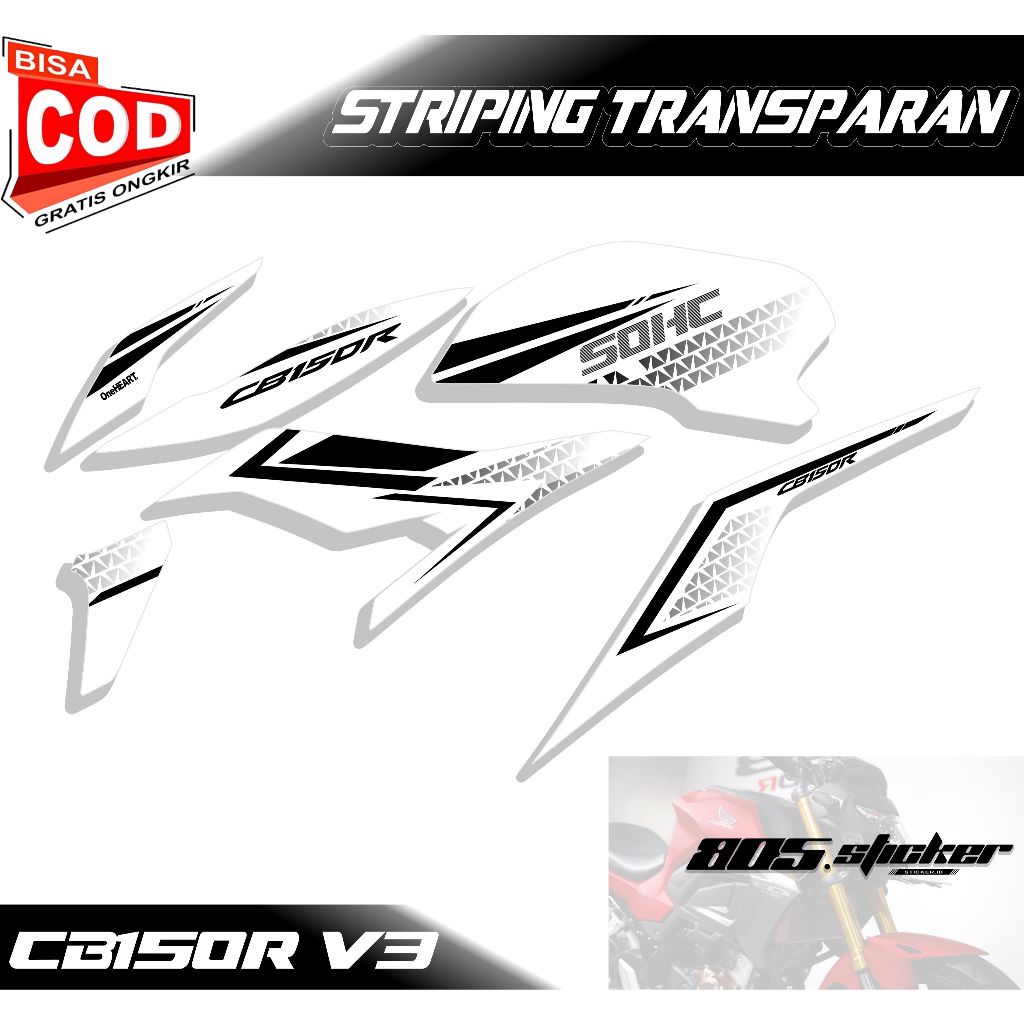 Striping TRANSPARENT STICKER CB150R STREETFIRE/STICKER CB150R V3 ...