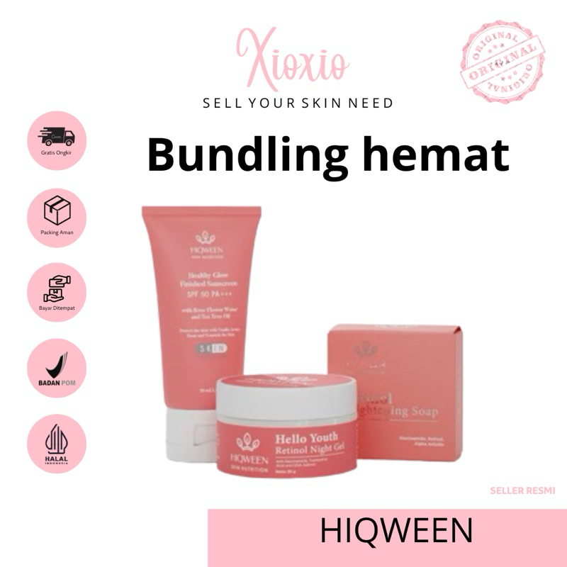 Hiqween Sunscreen Package SPF 50PA+++ Retinol Night Gel Cream Whitening ...