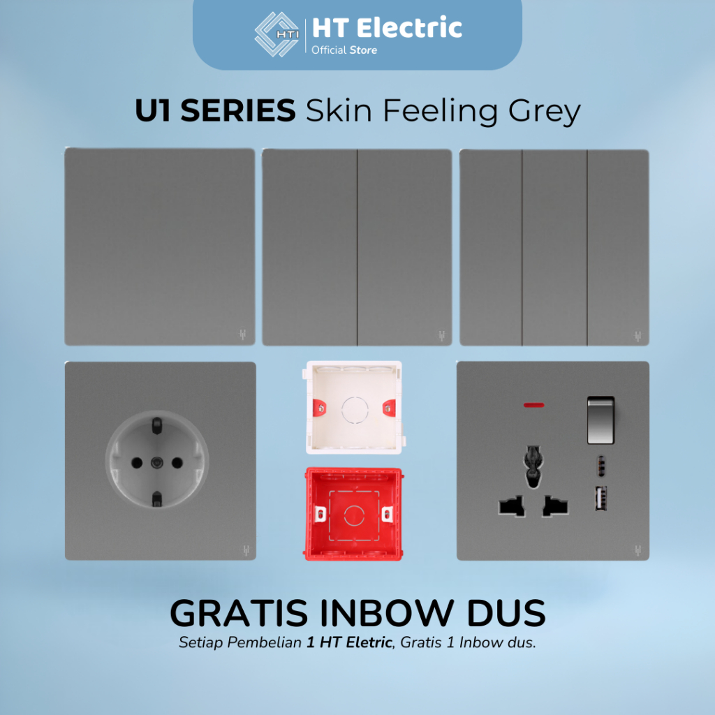 Ht Electric - HT Electric U1 Gray Frameless Light Switch Hotel Switch ...