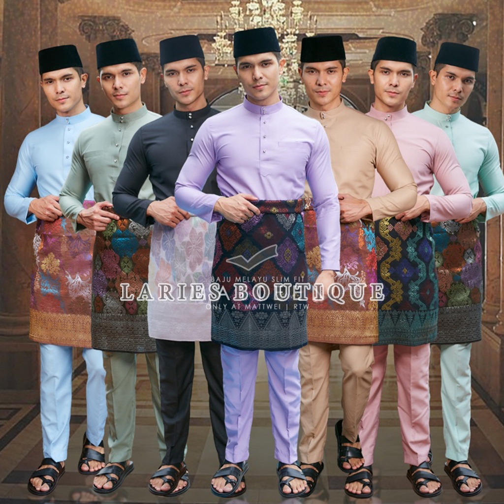 KATUN Laries` Modern Men's Baju Kurung Melayu Cotton Toyobo Koko Lebaran Adult Men's Kurung ...