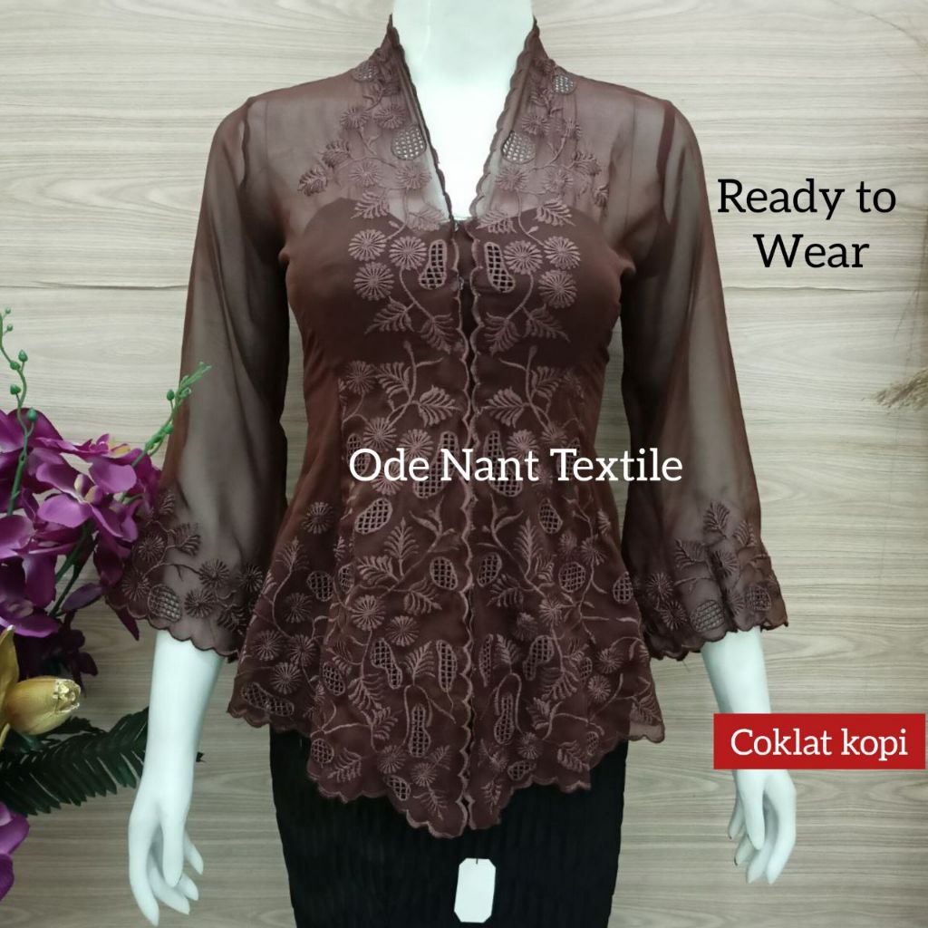 READY TO WEAR KEBAYA JADI BALI CREPE NANAS / KEBAYA JADI BALI CREPE WOMEN JUMBO XXL / KEBAYA ...