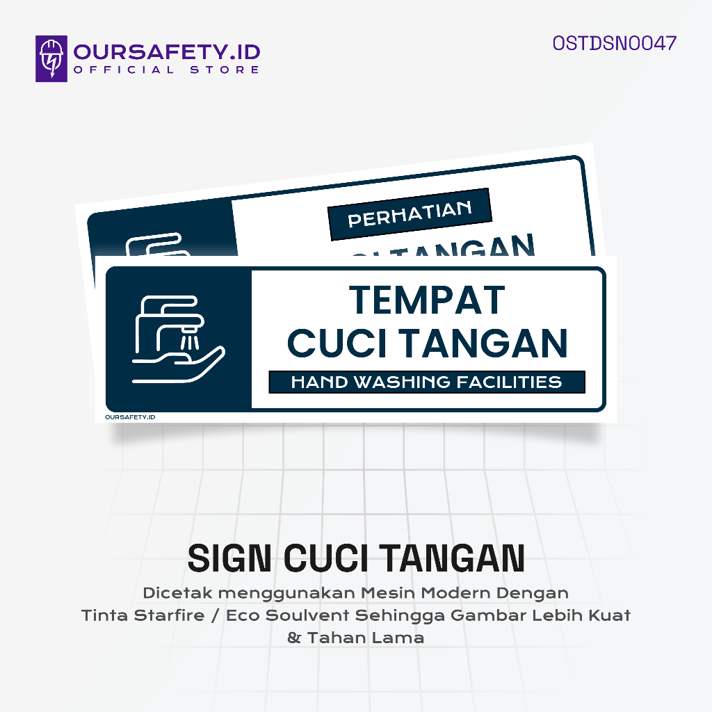 Hand Washing Sign Sticker | PREMIUM - OURSAFETY.ID | Shopee Malaysia