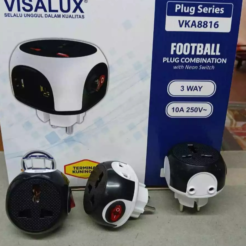 Visalux VKA8816 3way combination football plug switch plug | Shopee ...