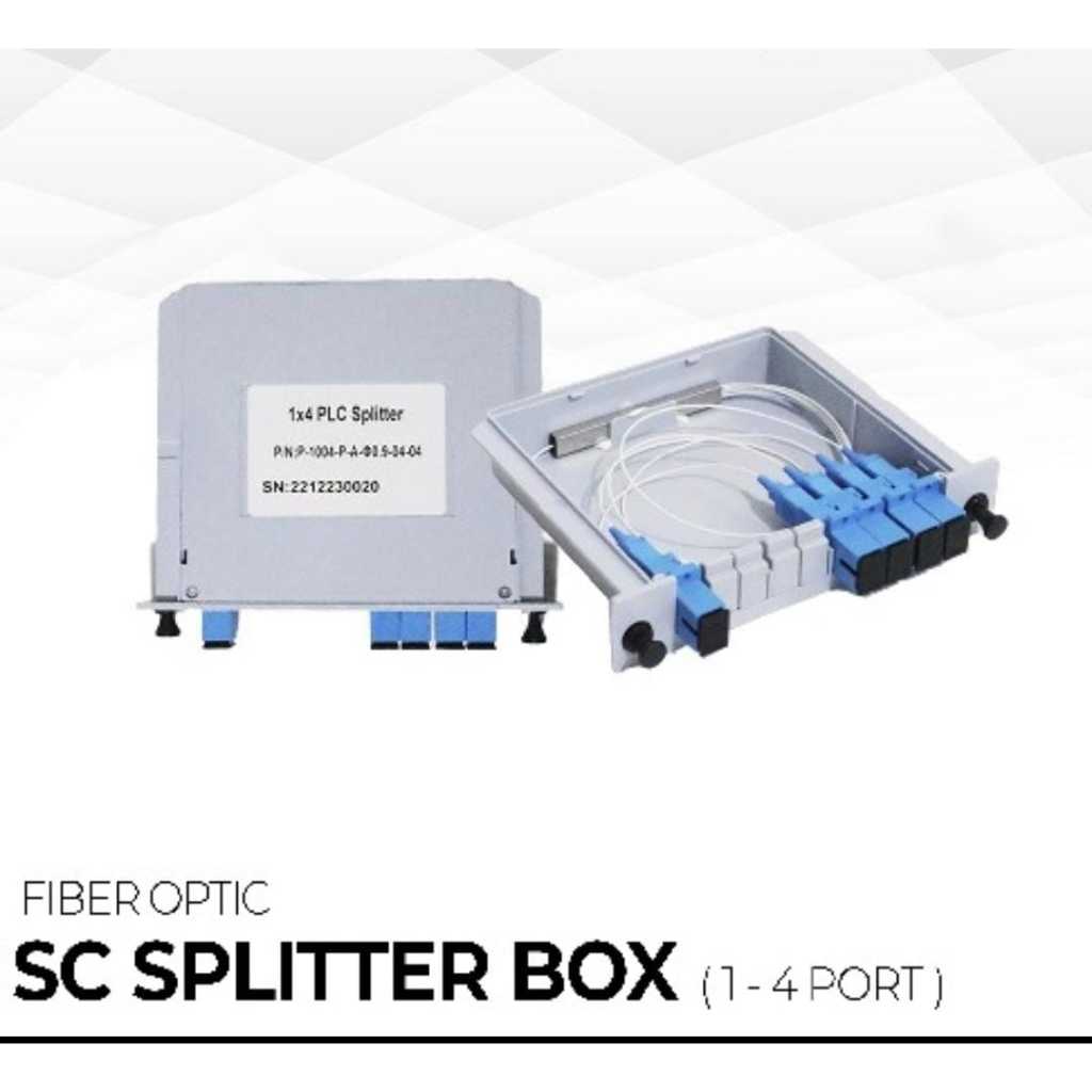 Passive Splitter PLC BOX FO 1:4 SC UPC Fiber Optic Passive Spliter FO ...