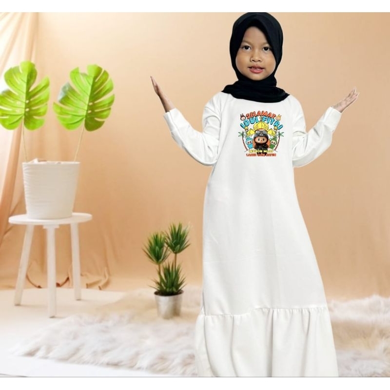 MAAP Newest MUSLIM GAMIS FOR GIRLS VIRALL LABUBU 3kids HAPPY EID UL ...