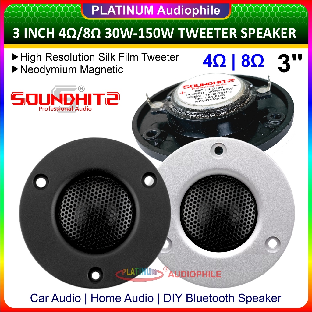 Tweeter 3 Inch 4-8 ohm 130 Watt 25mm Silk Film Neodymium 3" Tweter ...