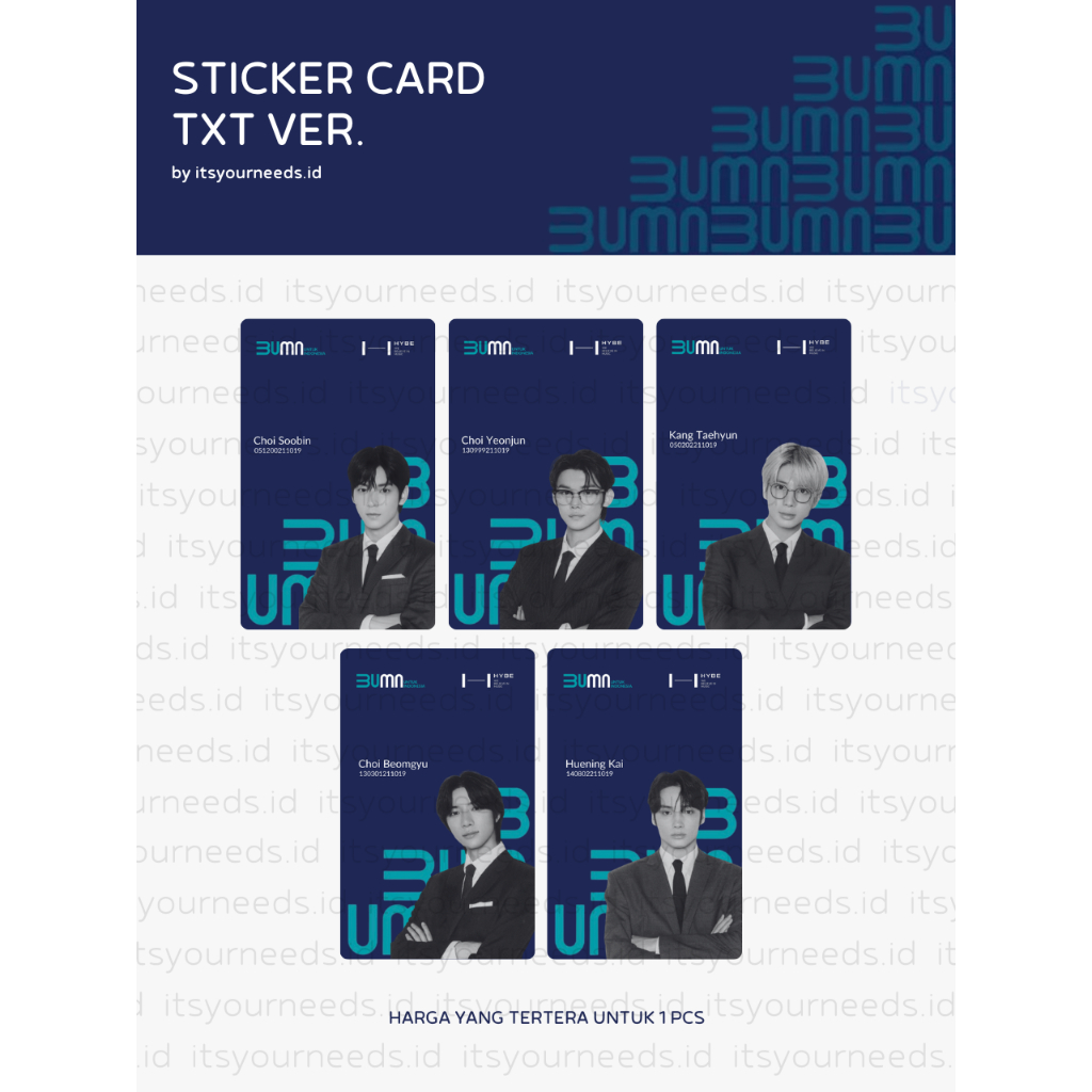 Sticker CARD - SKIN CARD TXT VER BUMN ID CARD | Shopee Malaysia