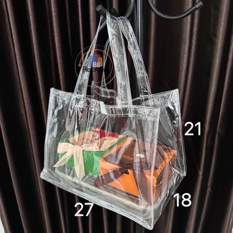 Premium thick transparent clear mica bag, goodie bag, birthday souvenir ...