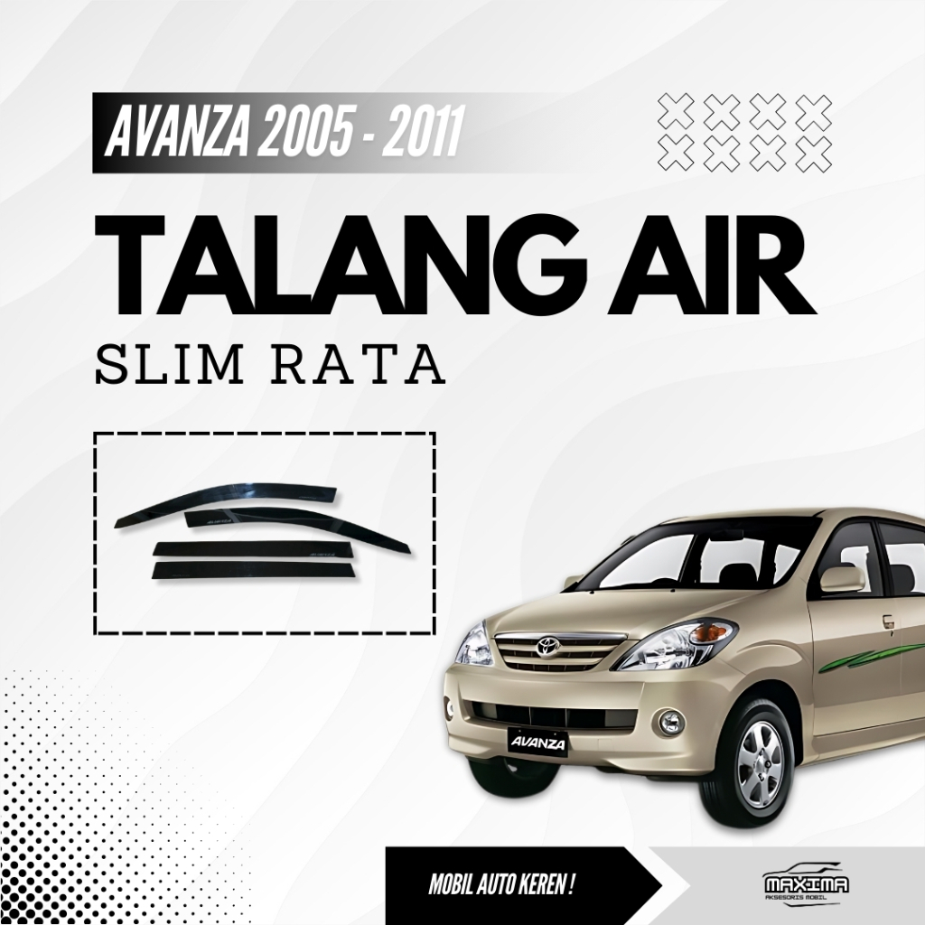 Car Water Gutter Flat Model SLIM Flat AVANZA 2005-2011 Black SLIM WATER ...