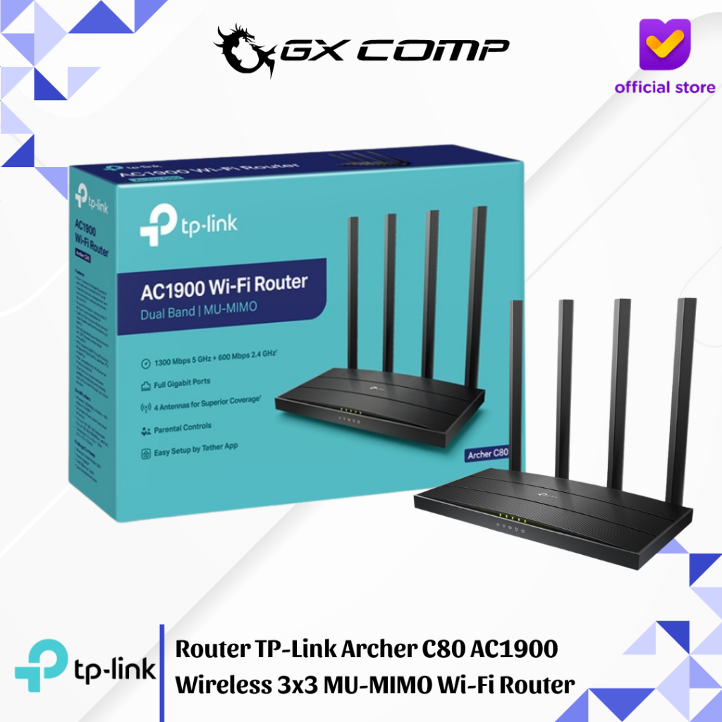 Router TP-Link Archer C80 AC1900 Wireless 3x3 MU-MIMO Wi-Fi Router ...