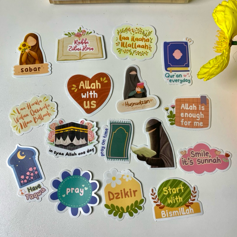 HP (1pcs) Islamic Quote Sticker Waterproof Motivational Muslimah Cute ...