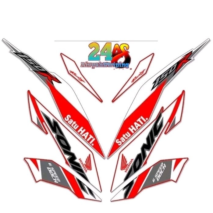 MERAH PUTIH 2019 HONDA SONIC STRIPING & BODY LISTING STICKERS, RED AND ...