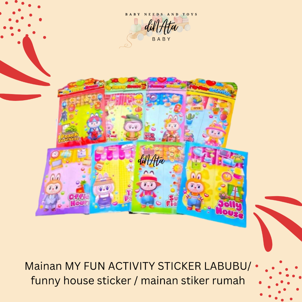 [ Dinata Baby ] - MY FUN ACTIVITY sticker LABUBU toy/ funny house ...