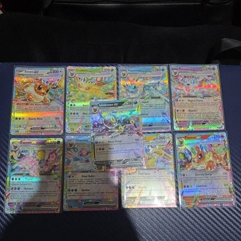 Full set eevolution rare card contains 9 cards pokemon eevee teratal ...
