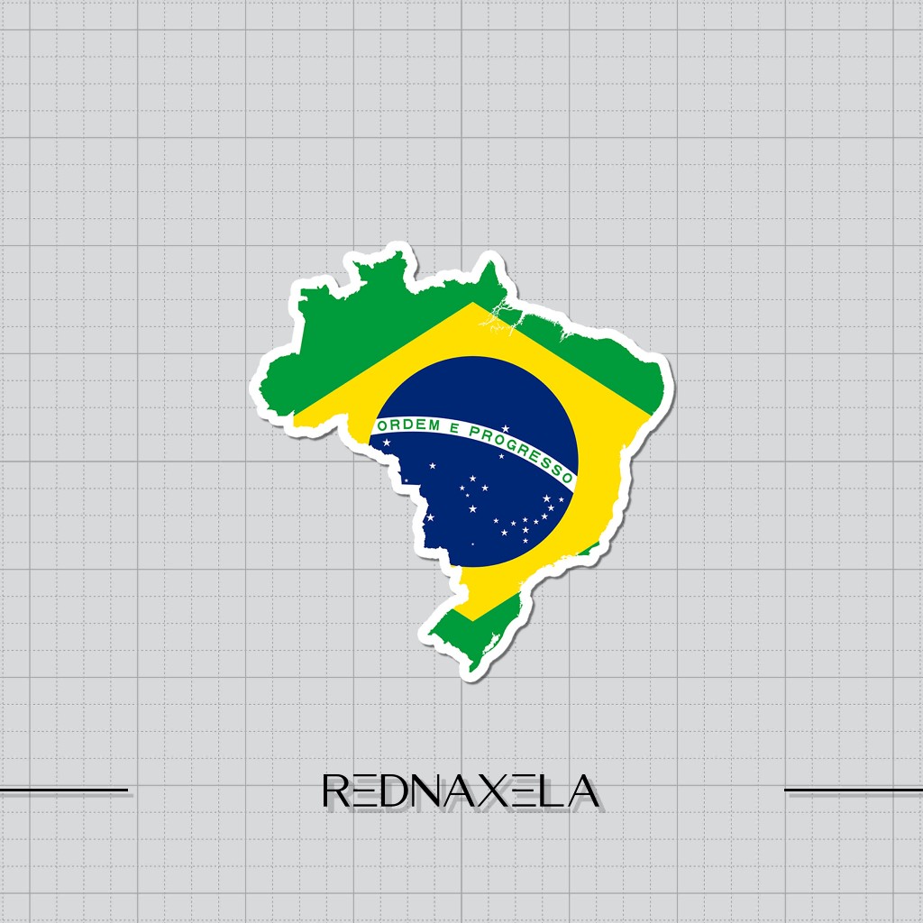 Brazilian Vinyl Sticker Map Suitcase Sticker Outdoor Waterproof Sticker ...